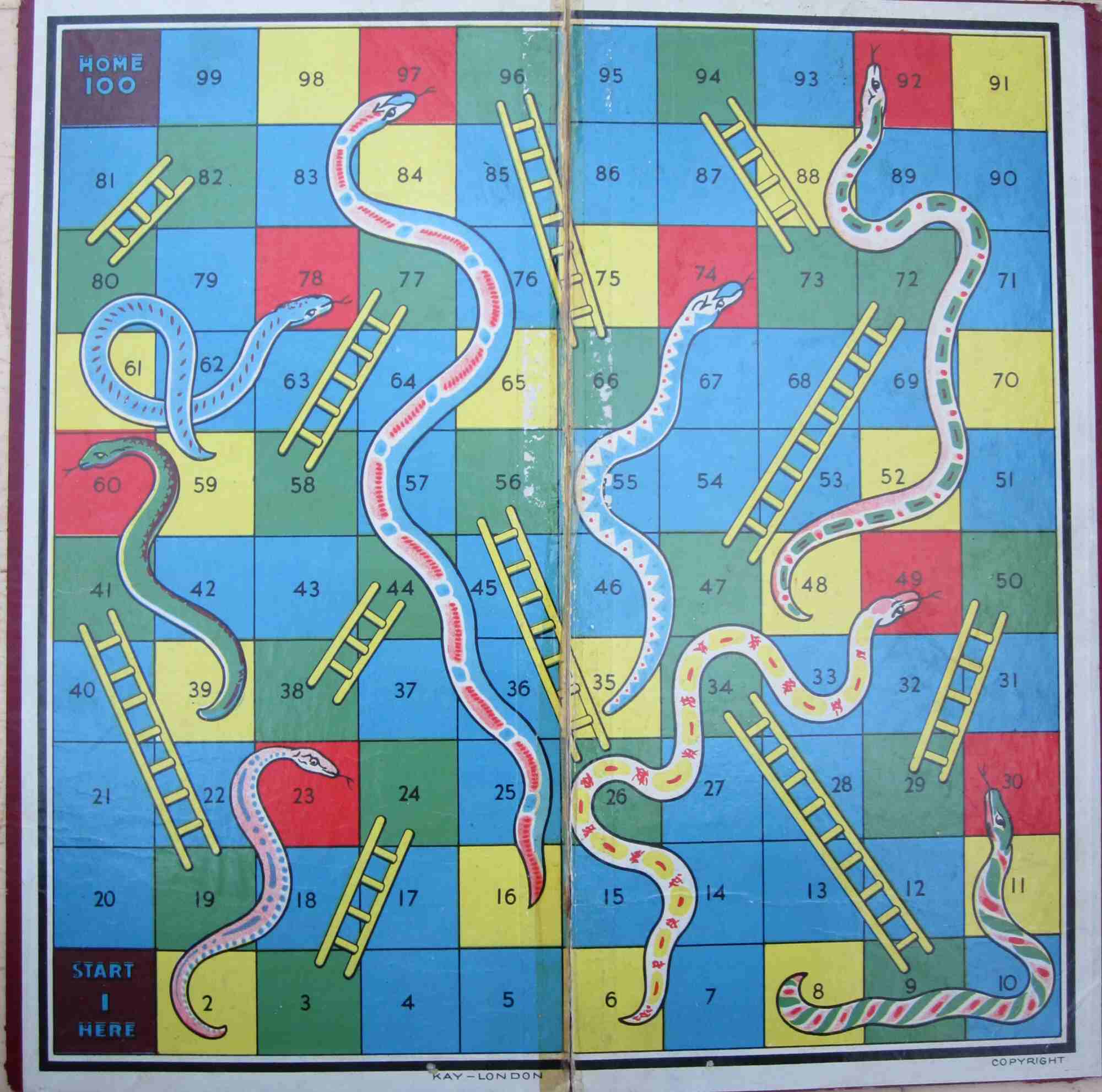 Snakes & Ladders Board Games – 1880-1960 – Games et al – Antique Card ...