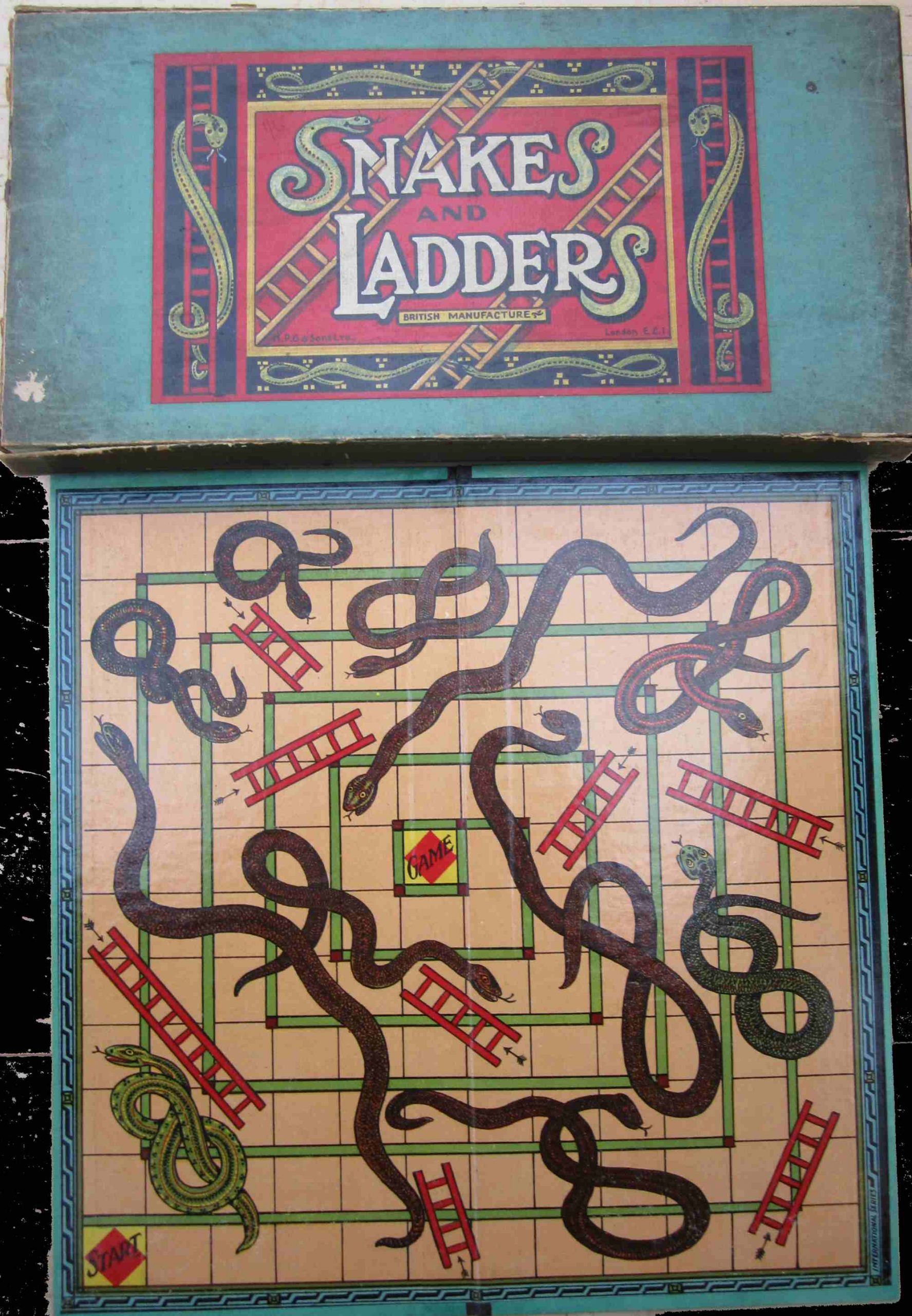 Snakes & Ladders Board Games – 1880-1960 – Games et al – Antique Card ...