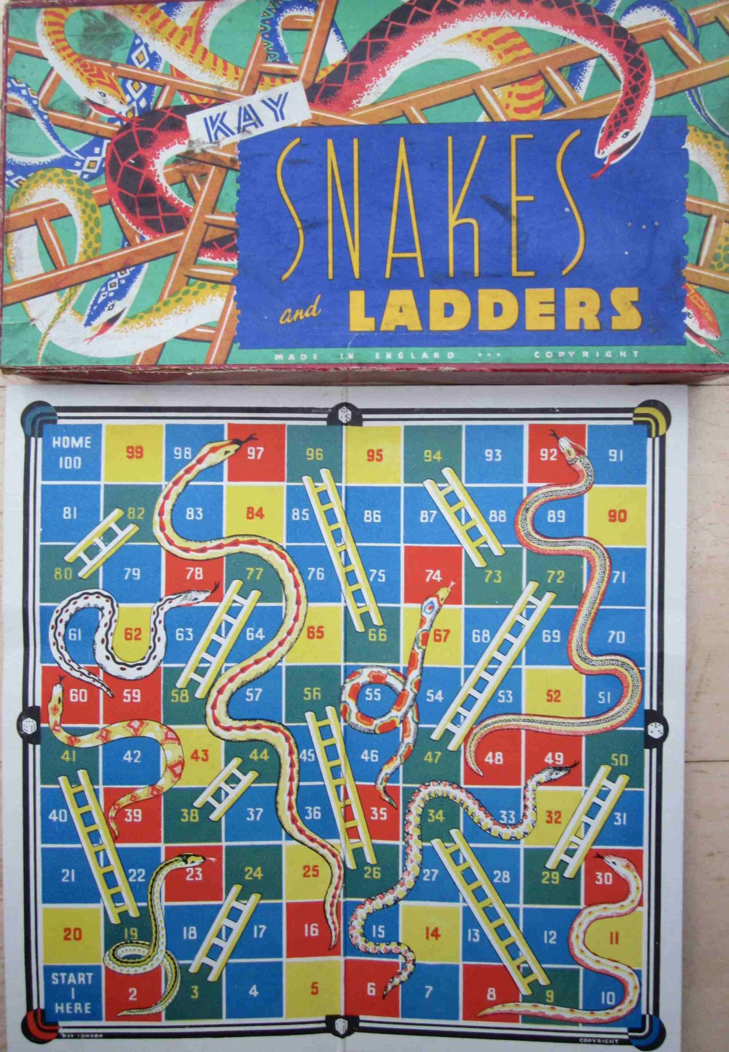 Snakes & Ladders Board Games – 1880-1960 – Games et al – Antique Card ...